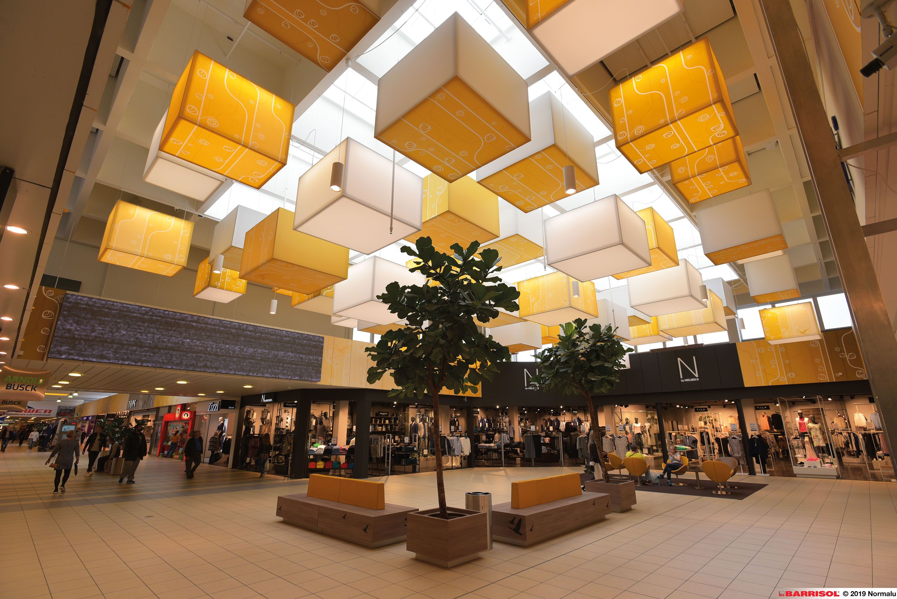 PVC hanging acoustic panel with Integrated Lighting BARRISOL ...