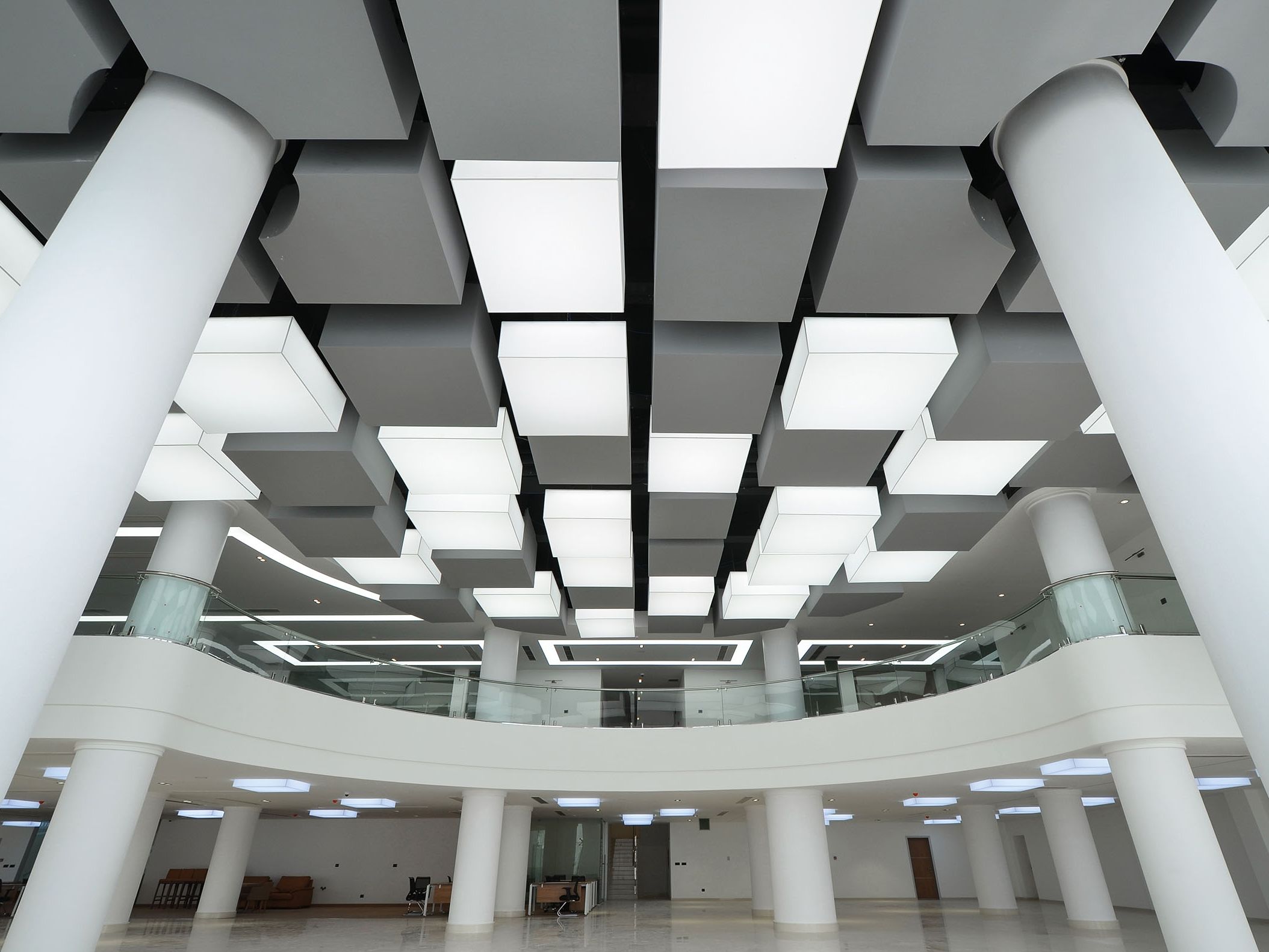 PVC hanging acoustic panel with Integrated Lighting BARRISOL ...