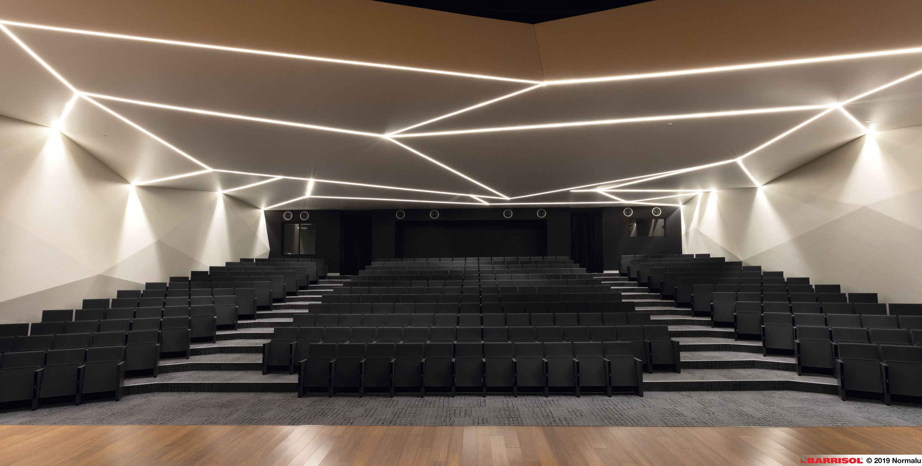Ceiling mounted aluminium linear lighting profile BARRISOL® LIGHT LINES ...