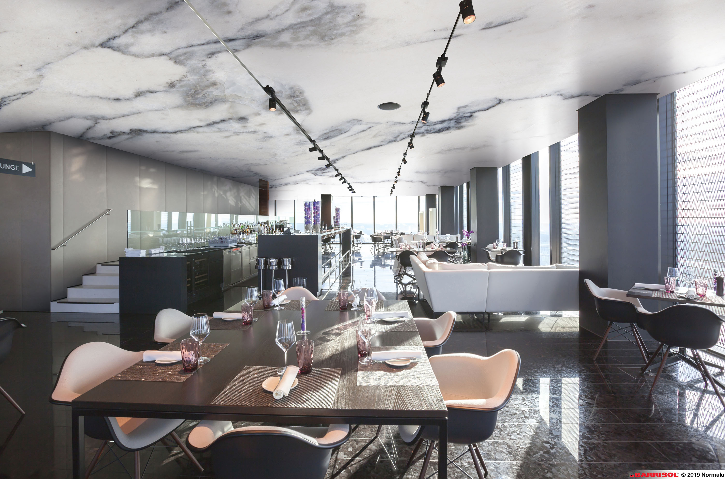 PVC stretch ceiling / Stretch wall BARRISOL® Marble effect By BARRISOL