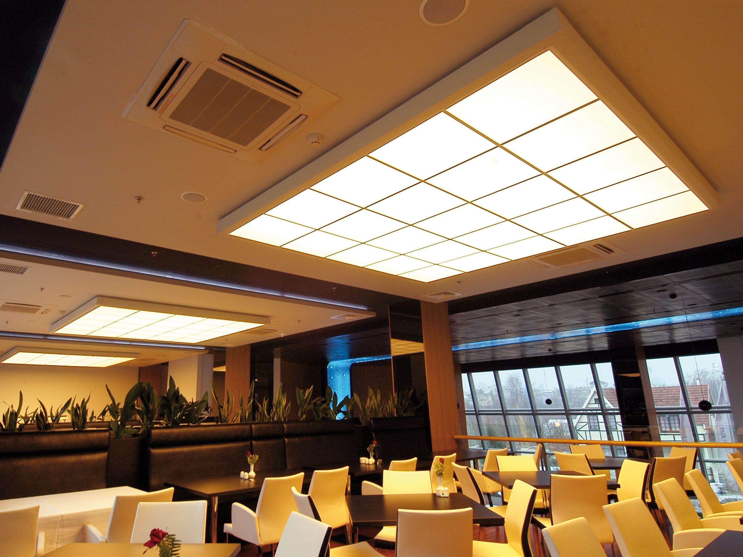BARRISOL® TILES Backlit indoor PVC stretch ceiling By BARRISOL