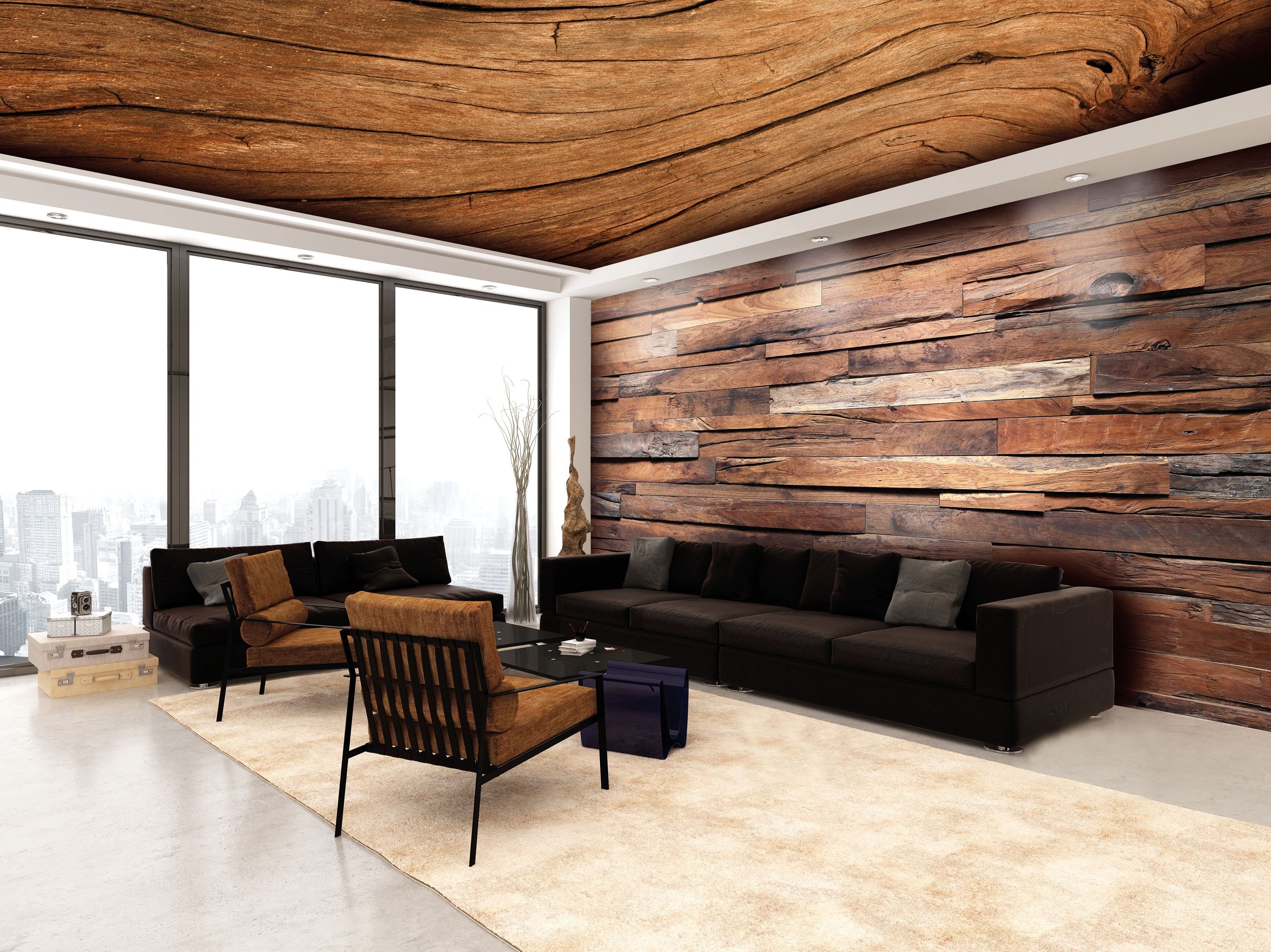 PVC stretch ceiling / Stretch wall BARRISOL® Wood effect By BARRISOL