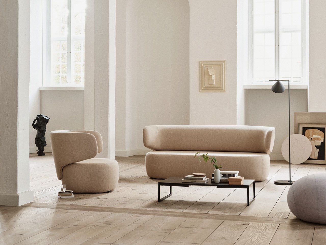 BASEL 2 seater fabric sofa By SOFTLINE | design Busk + Hertzog