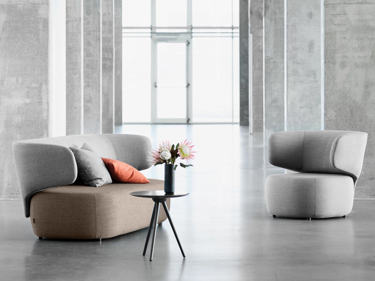 BASEL 2 seater fabric sofa By SOFTLINE | design Busk + Hertzog