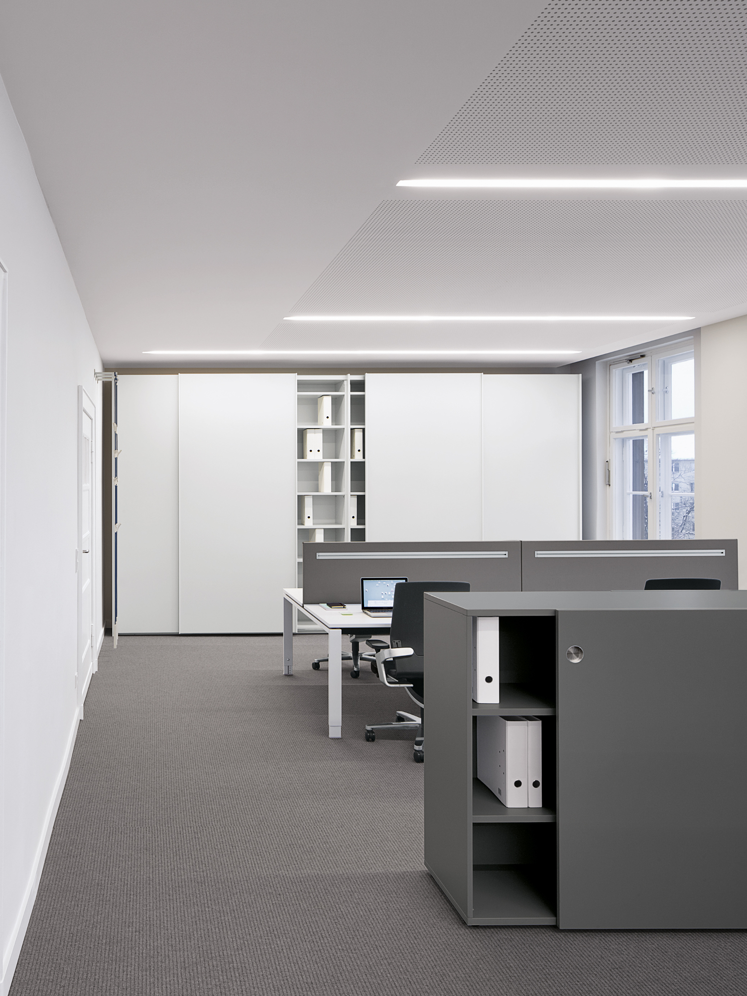 BASIC S Office storage system with sliding doors By werner works ...