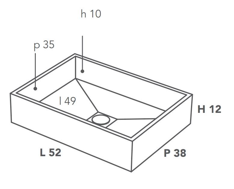 Countertop rectangular porcelain stoneware washbasin BASIN By Italgraniti