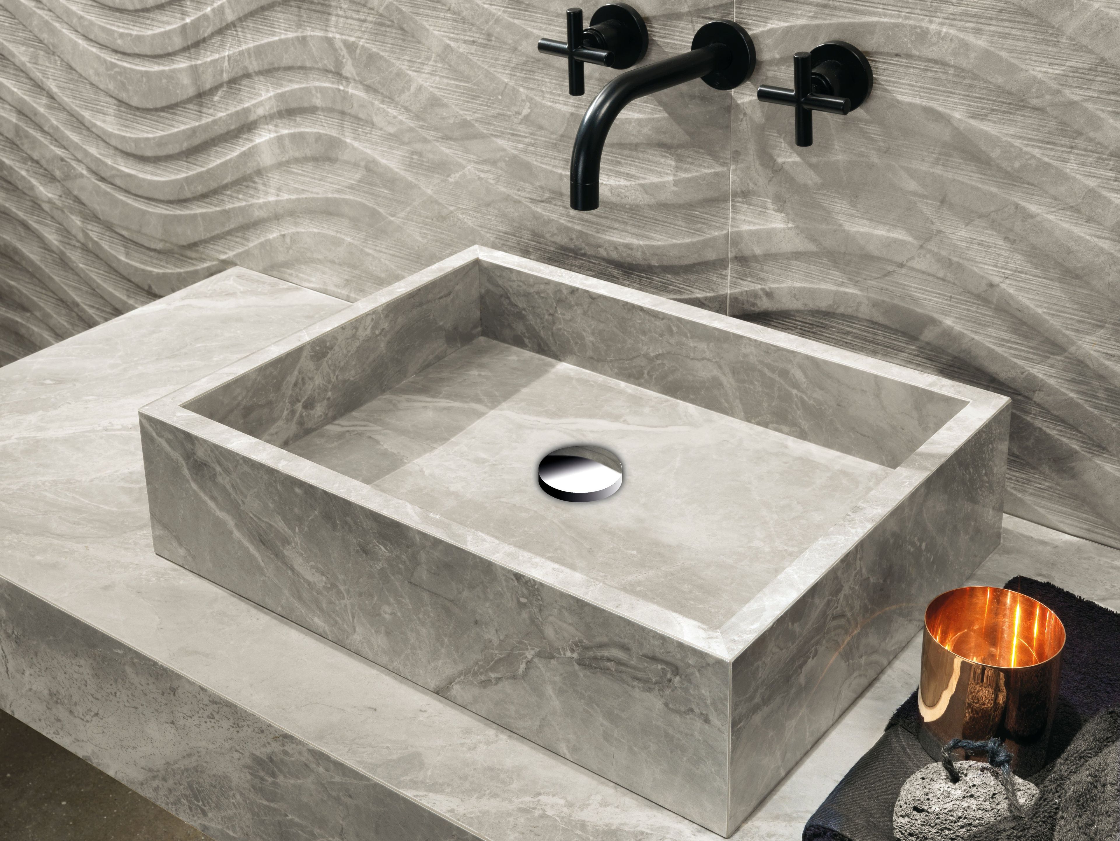 Countertop rectangular porcelain stoneware washbasin BASIN By Italgraniti