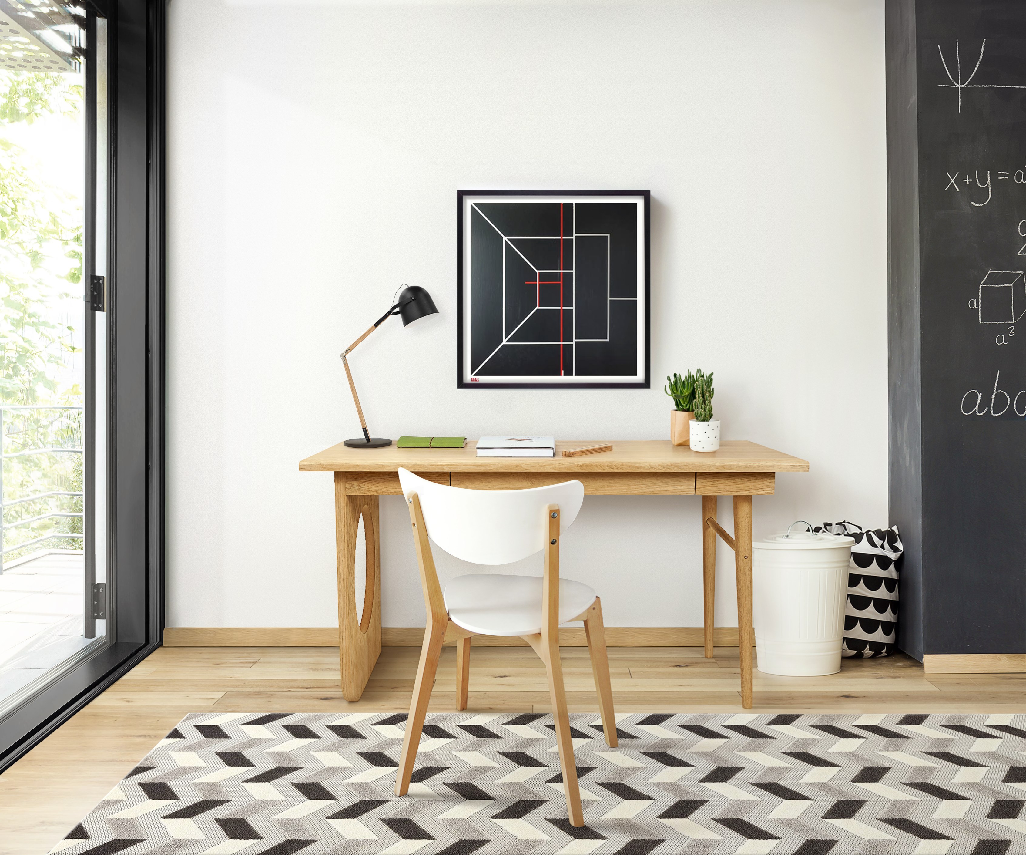 BAU Wood veneer writing desk with drawers By Woodman