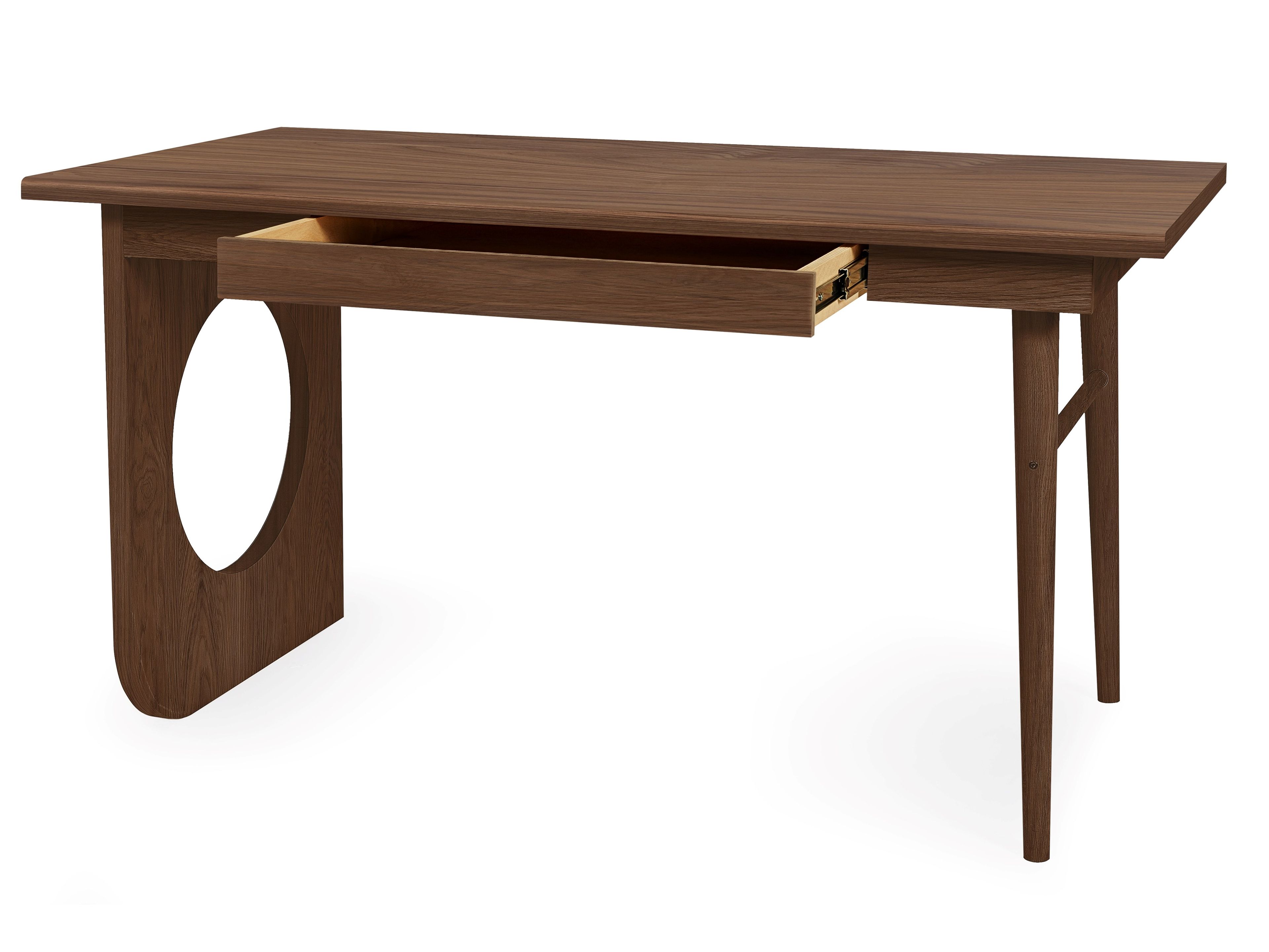 BAU Wood veneer writing desk with drawers By Woodman