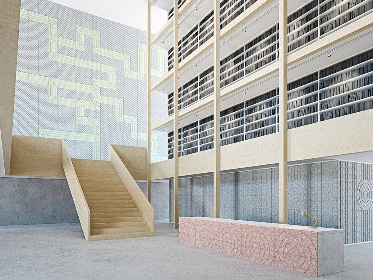 Wood wool Acoustic wall panel BAUX ACOUSTIC PANEL ARCH By BAUX design ...