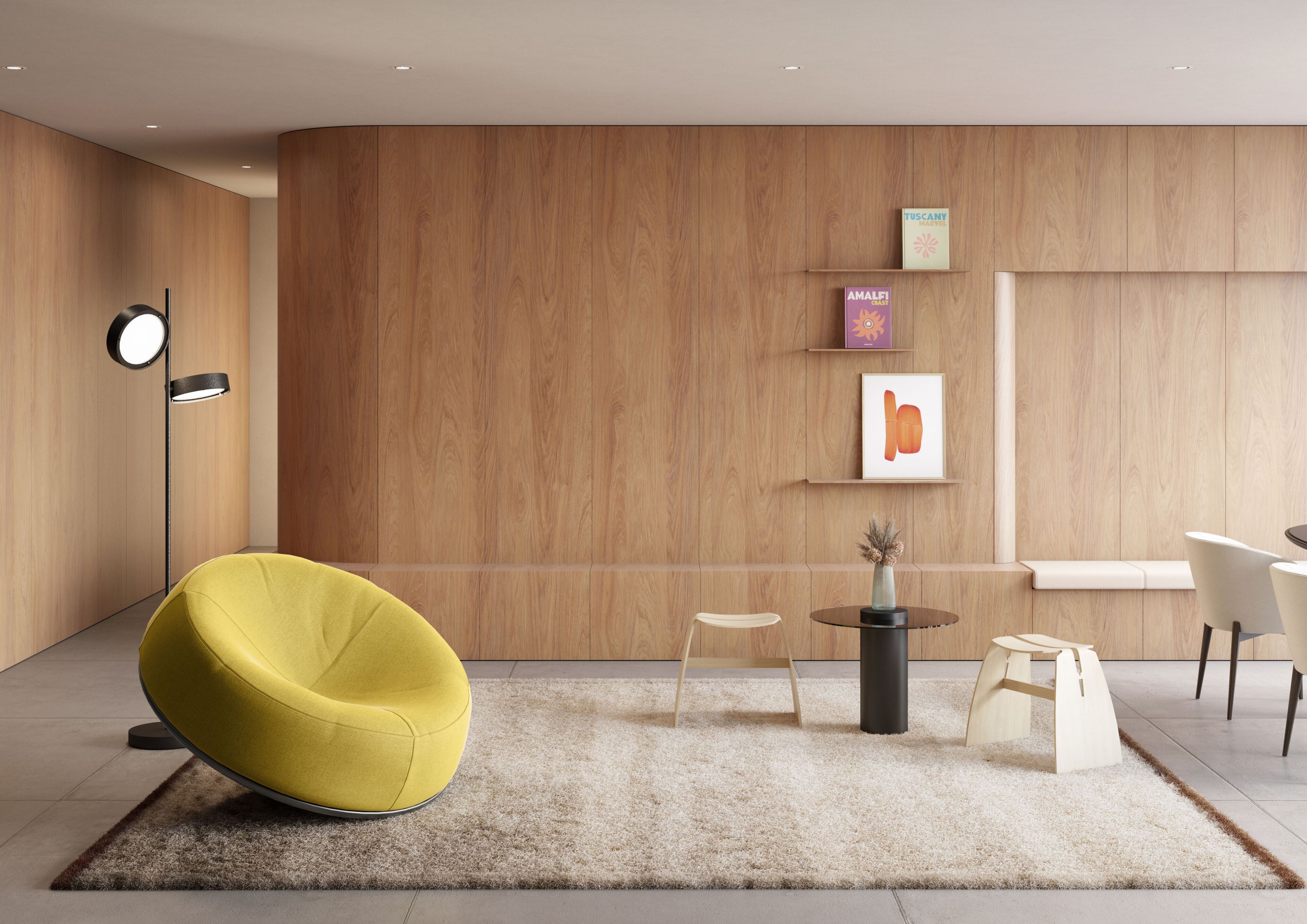 SPIN Swivel relaxing fabric and metal armchair By BBB | design René Barba