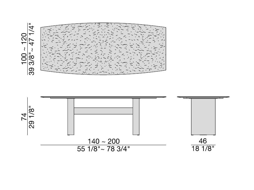 BEAM Rectangular wood and glass table By Porada | design Gabriele ...