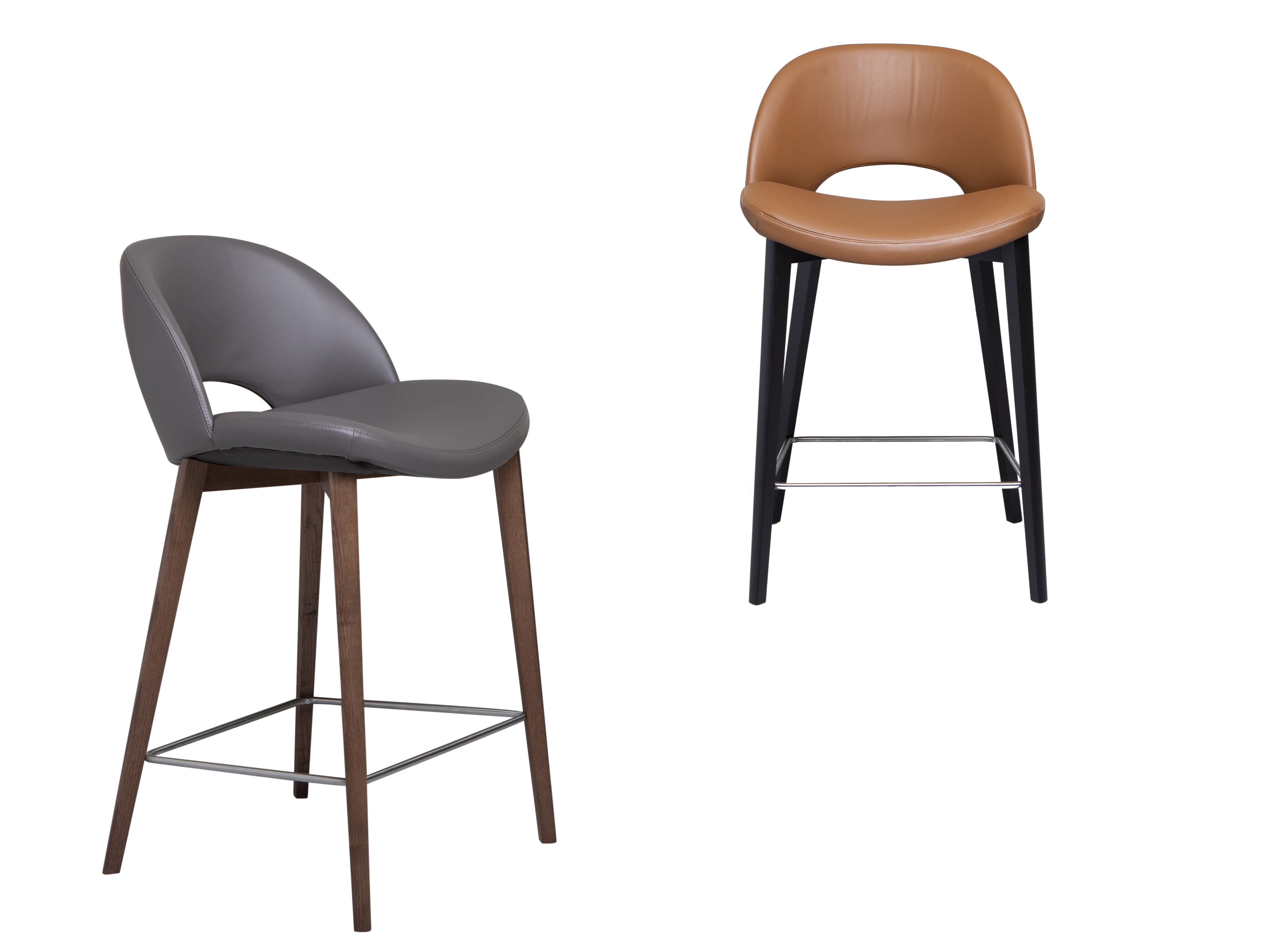 BEETLE Leather stool with wooden base By Tonin Casa | design Luca ...