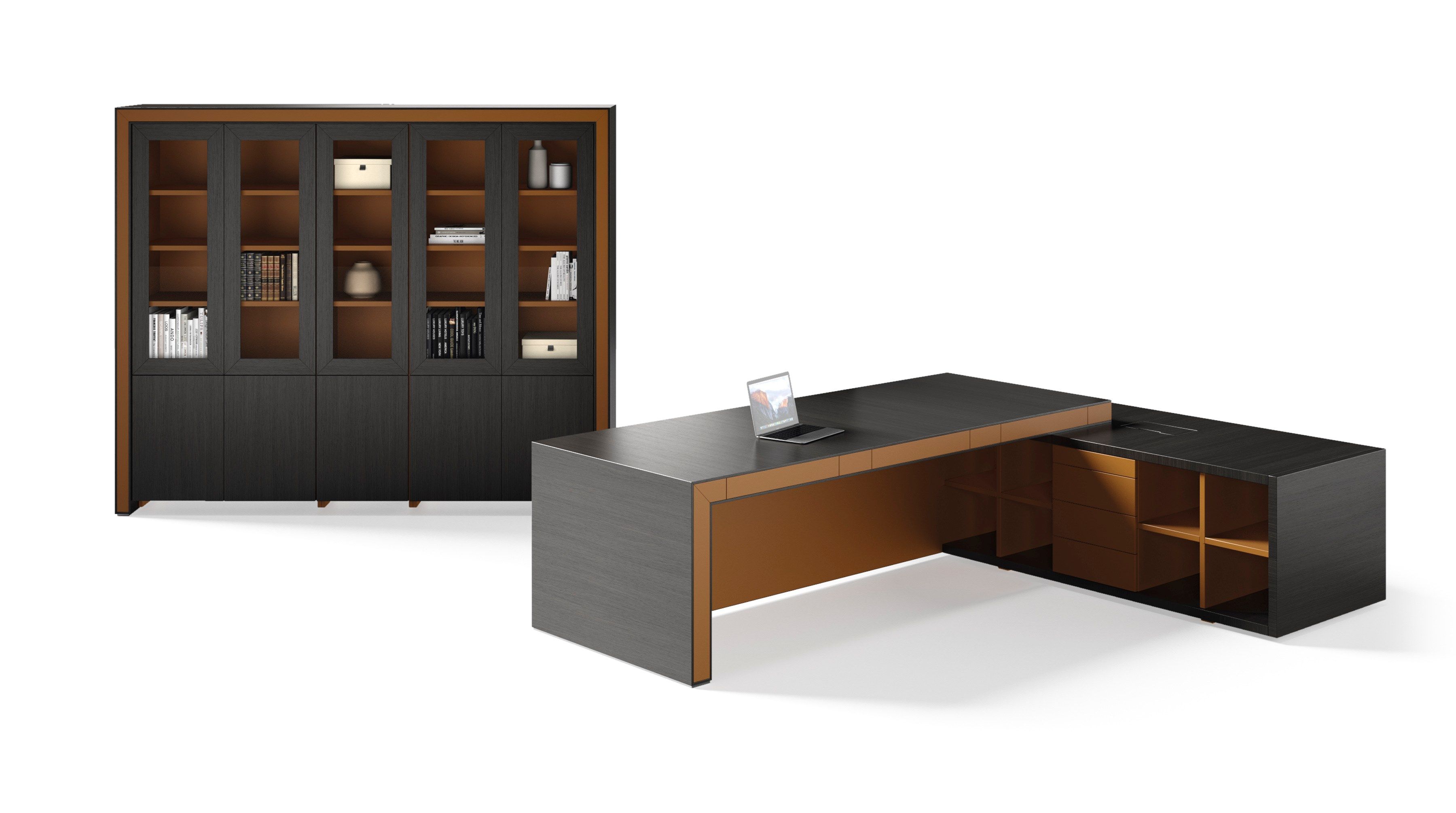 BELESA Wood veneer executive desk with drawers By Ofifran | design ...