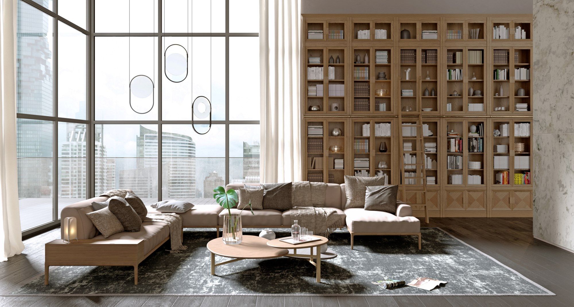 BELLAGIO Fabric sofa with chaise longue By Morelato