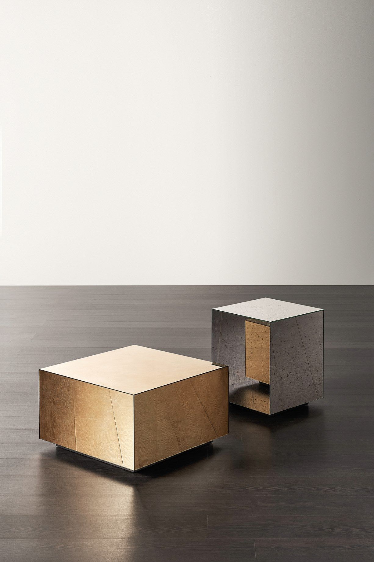BELT | Square coffee table Square brass coffee table By Meridiani