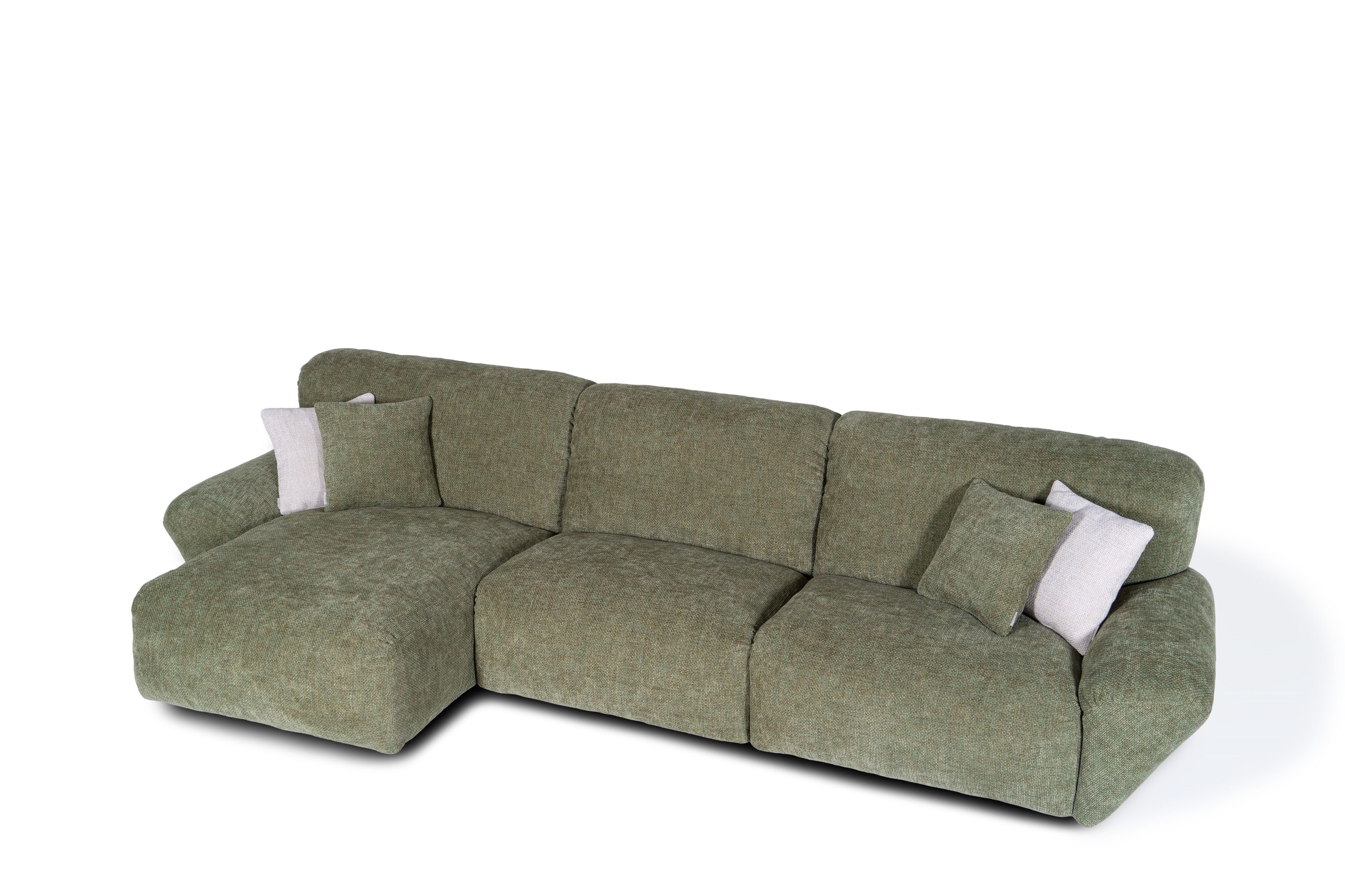 BELUGA Sectional fabric sofa with chaise longue By Mantellassi 1926