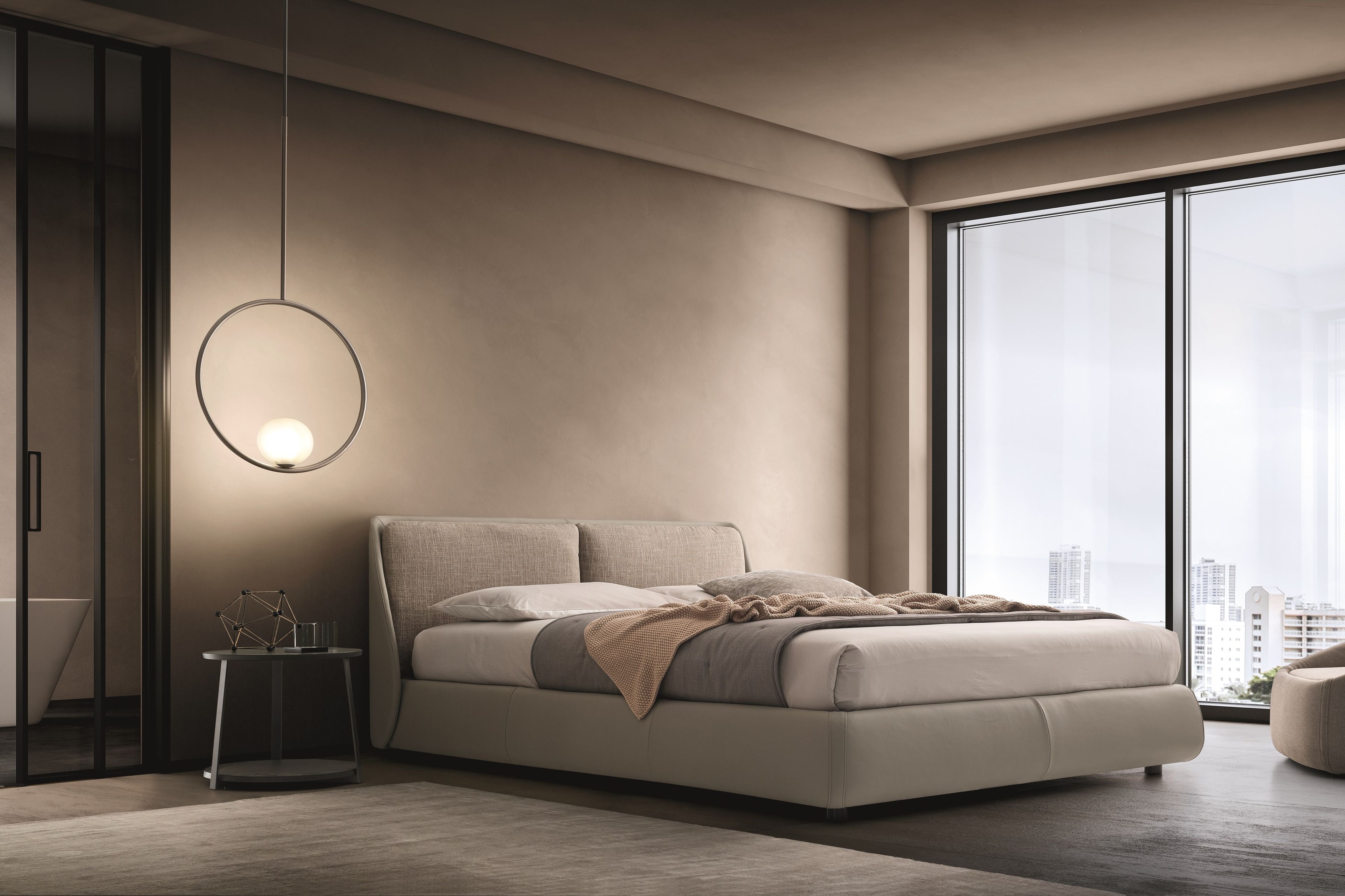 BEND Leather bed with upholstered headboard By Ditre Italia | design ...