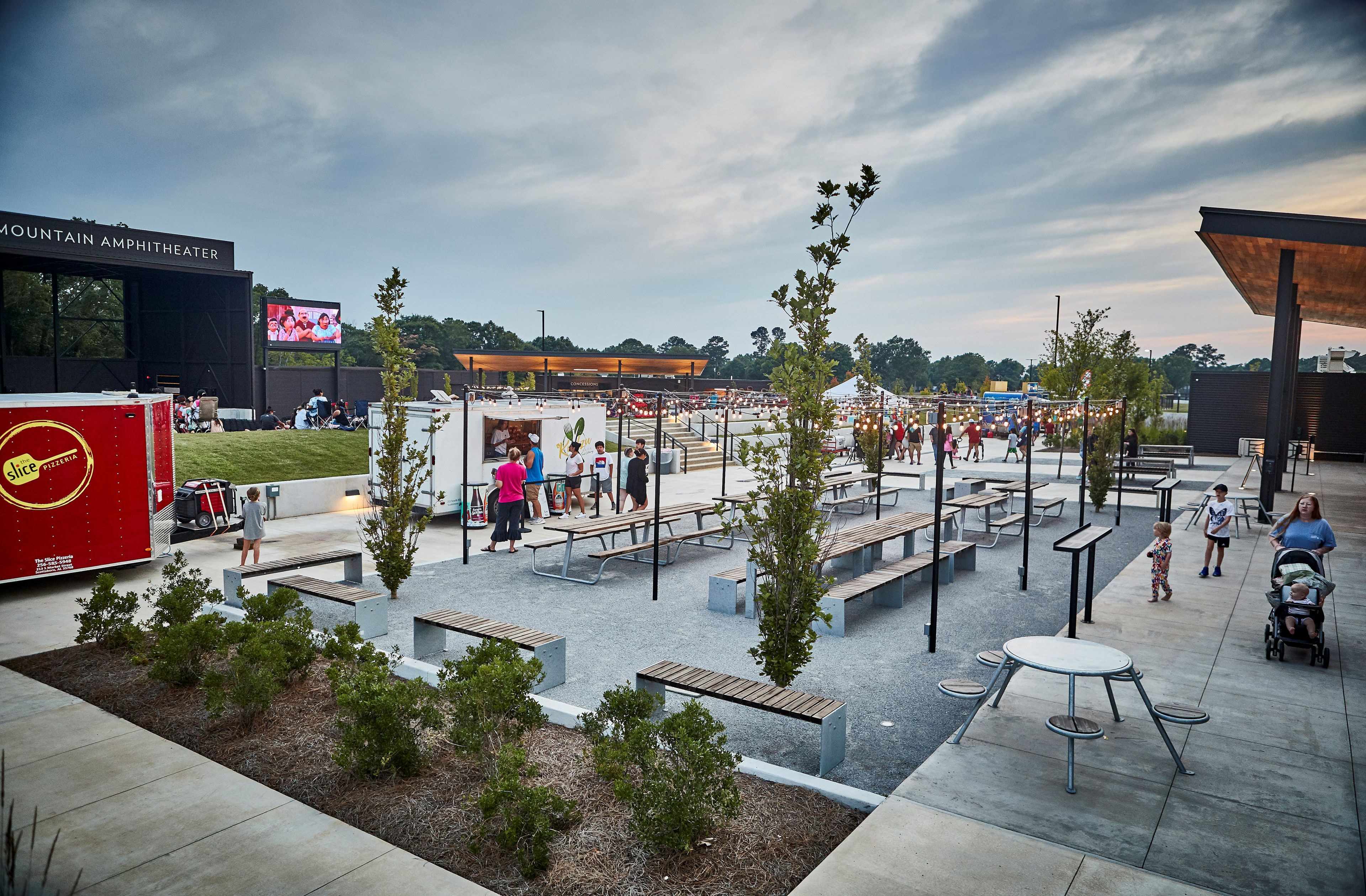 BERG Steel and wood picnic table with integrated benches By VESTRE