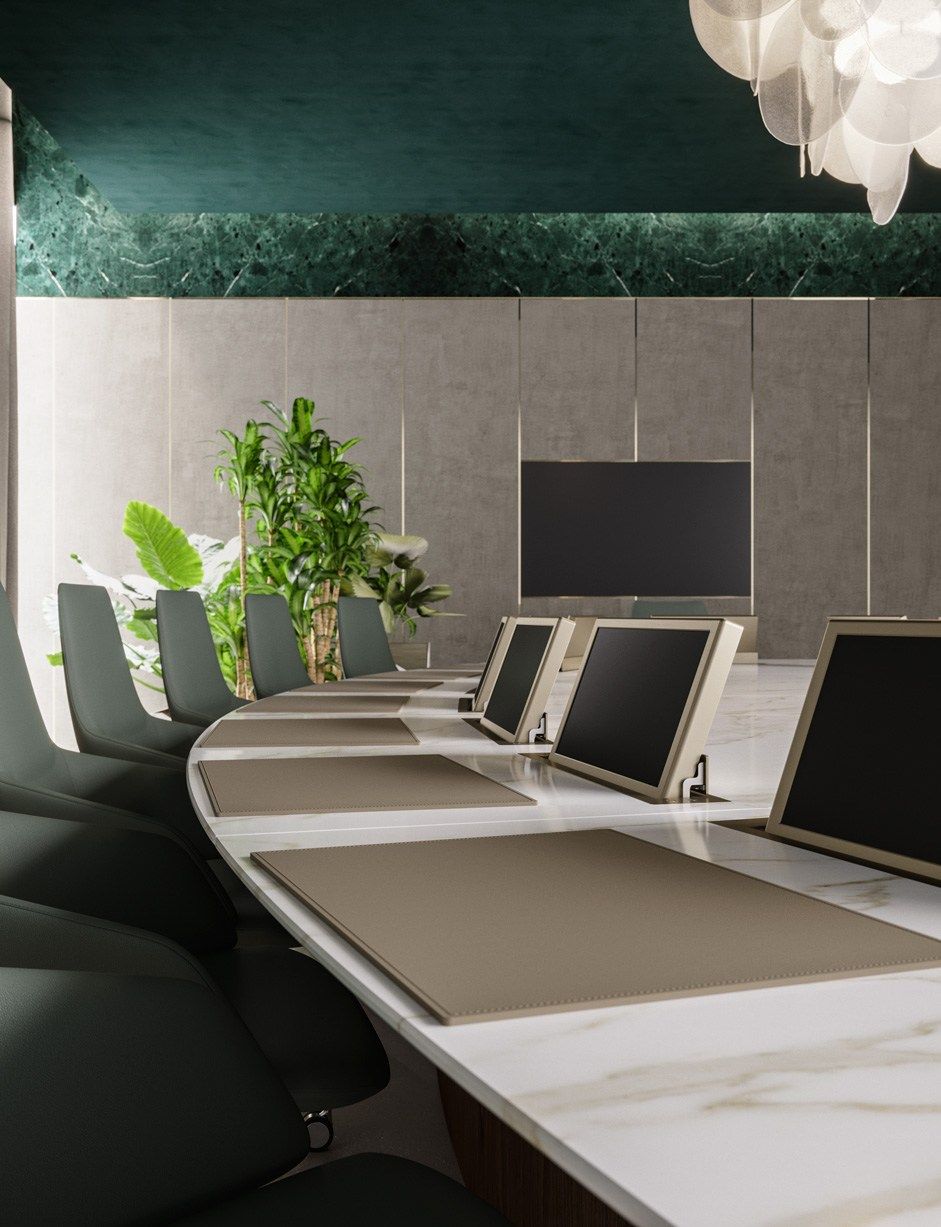 BESPOKE CONFERENCE TABLES | Marble meeting table By PROF