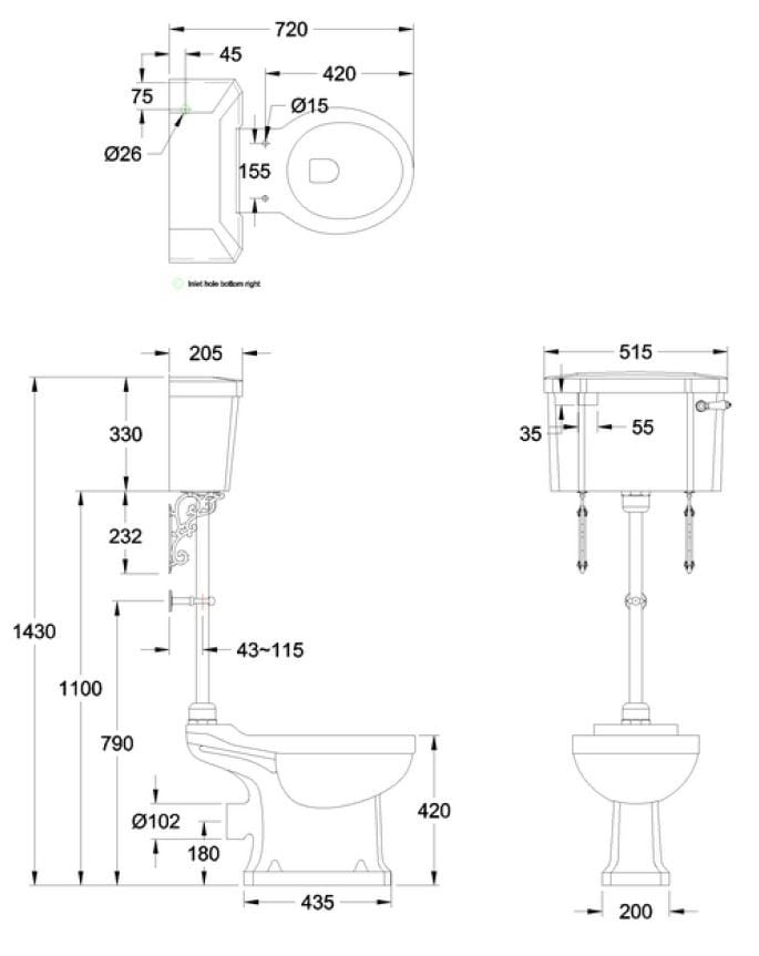 BESPOKE | Wc in porcellana Wc in Vetrochina a pavimento con cassetta ...