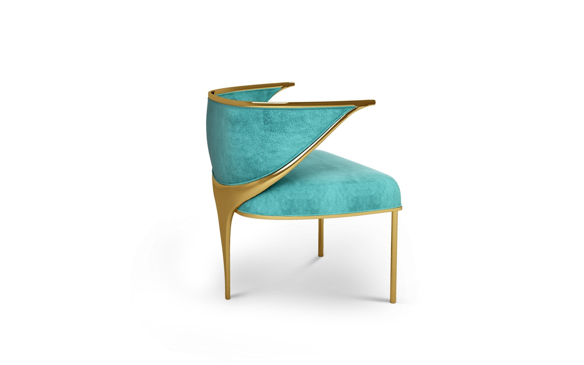 Upholstered velvet chair with armrests BETH By Ottiu