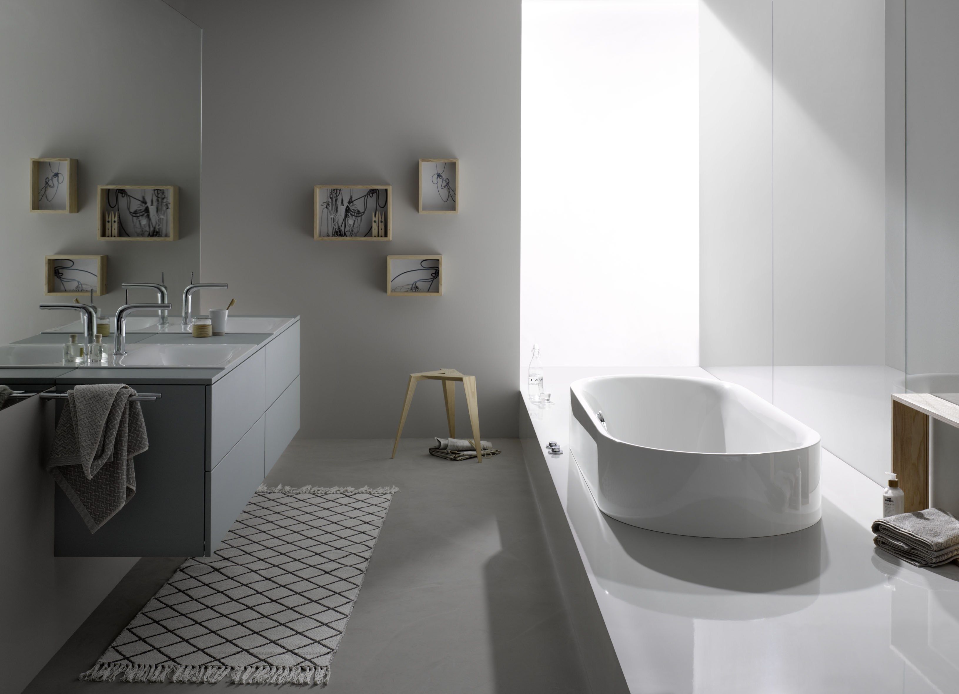 Semi-inset oval bathtub BETTELUX OVAL HIGHLINE By Bette design ...