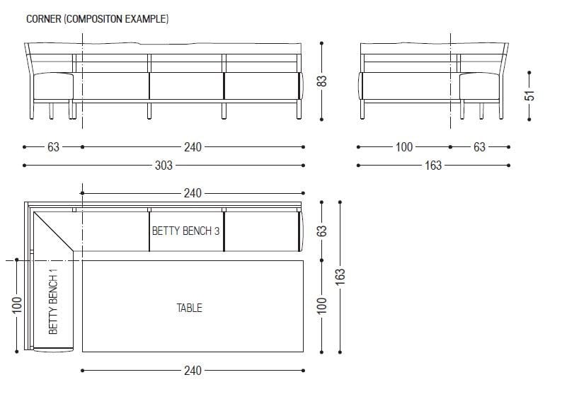 BETTY | Bench Betty Collection By Riva 1920 design Terry Dwan