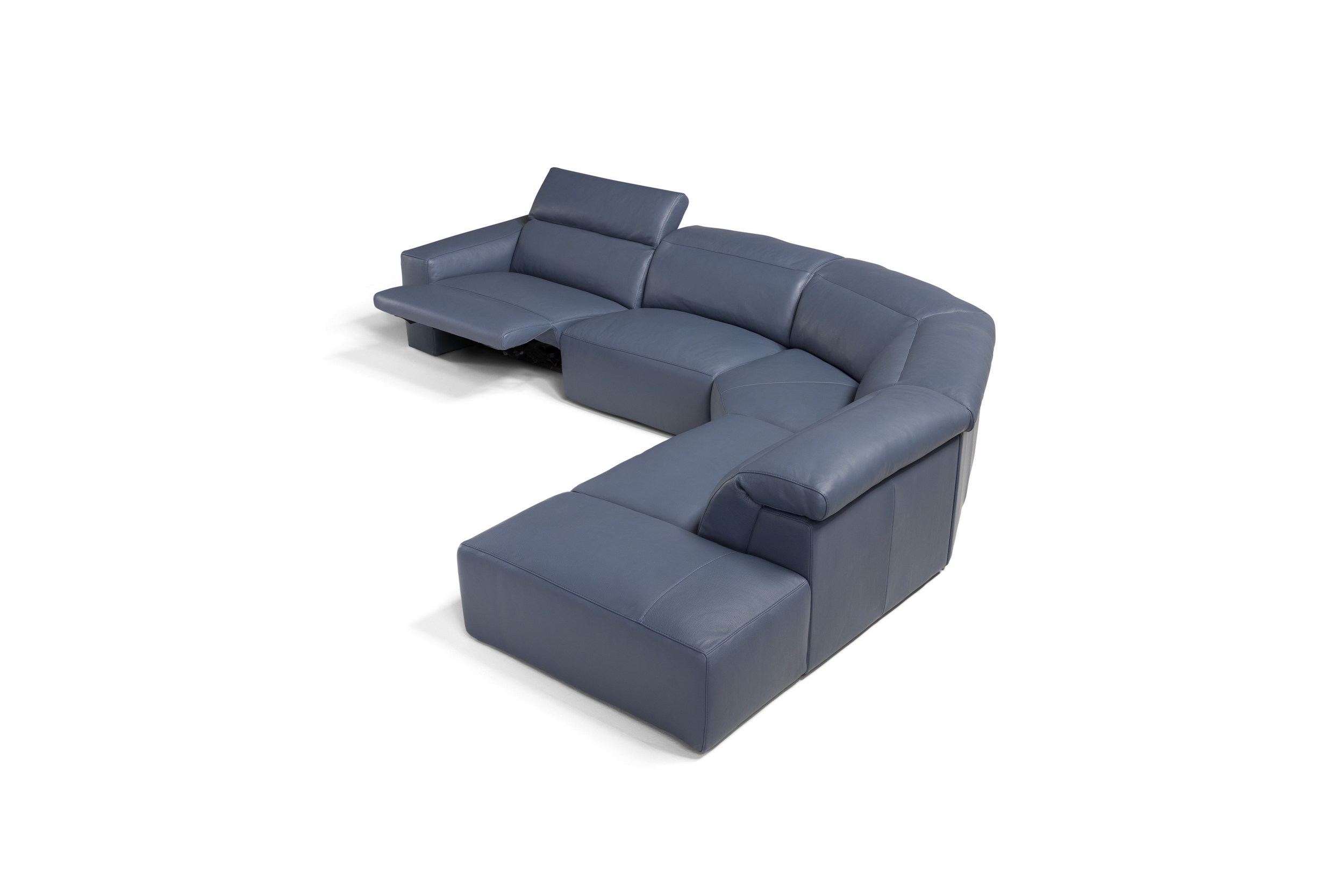 BEVERLY Corner modular recliner leather sofa By Egoitaliano