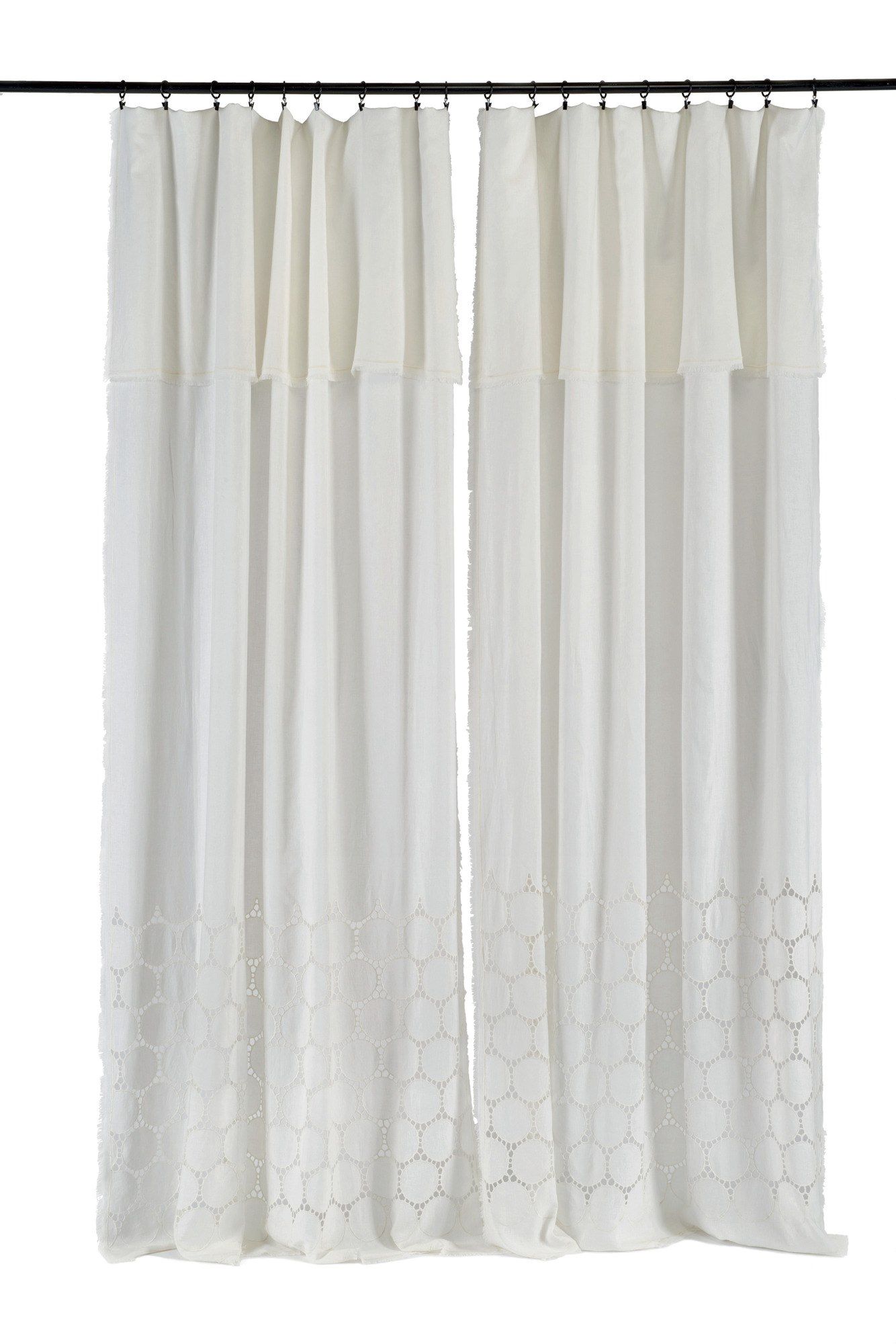 Embroidered linen curtain BIANCA By Élitis
