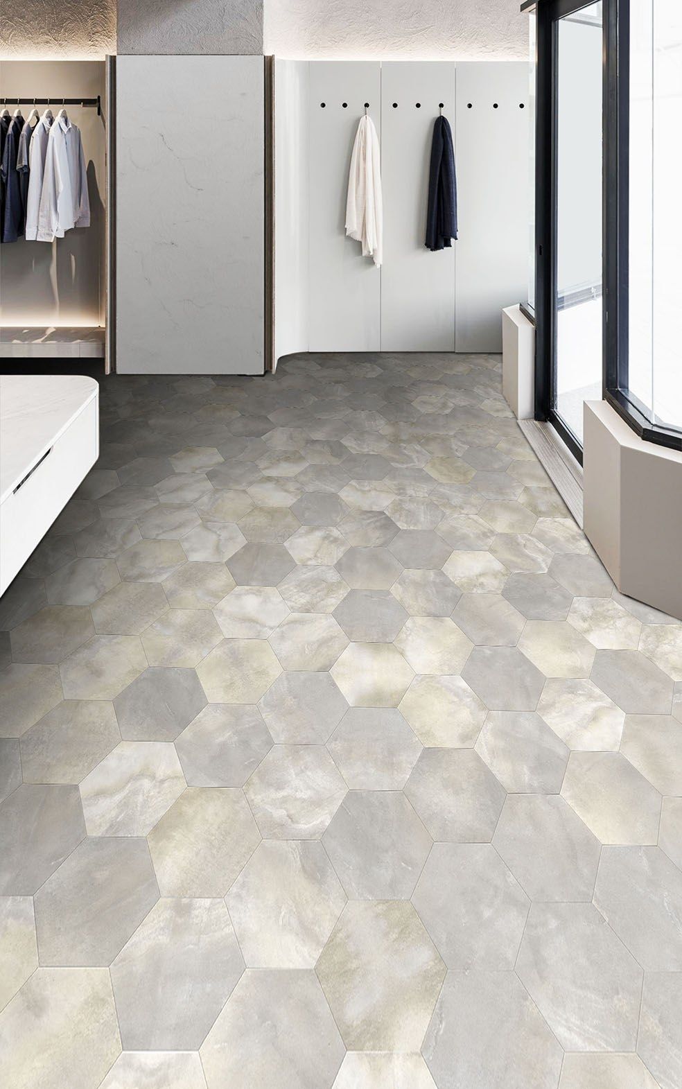 STUDIO MOODS - BIG HEXAGON LVT flooring By IVC Commercial