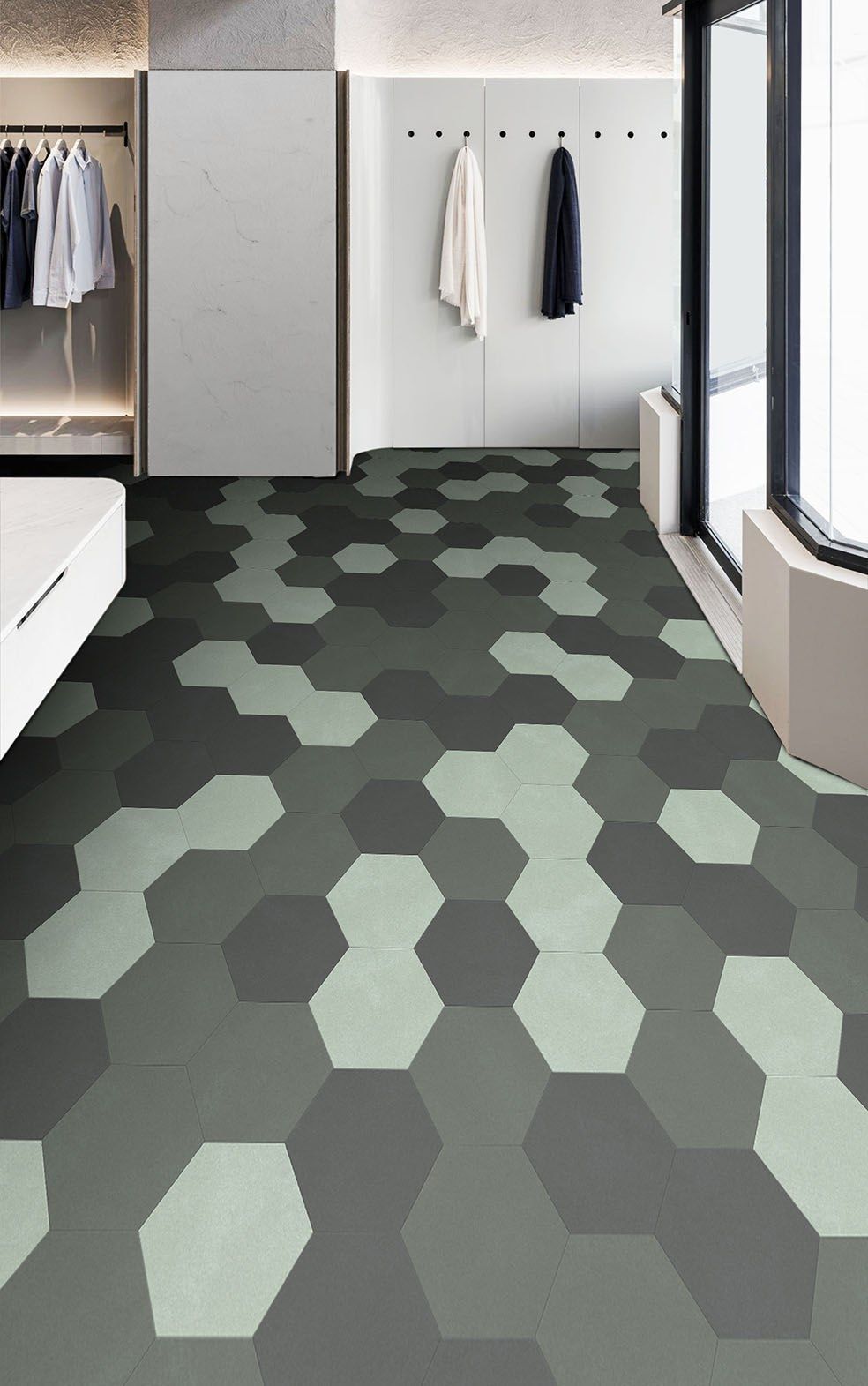 STUDIO MOODS - BIG HEXAGON LVT flooring By IVC Commercial