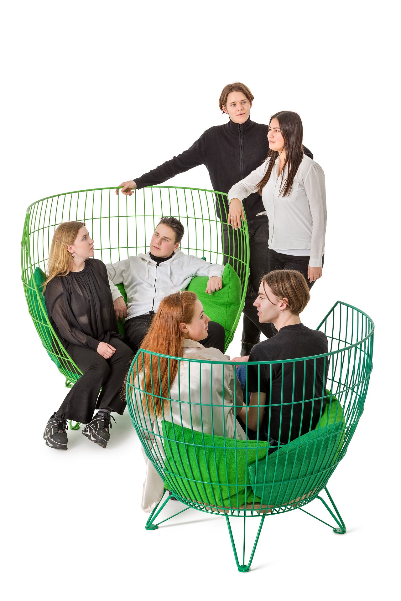 BIG & SMALL BASKET High-back stainless steel armchair By Nola ...
