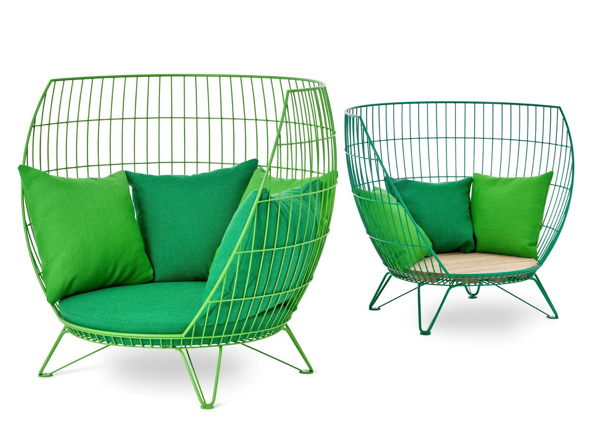 BIG & SMALL BASKET High-back stainless steel armchair By Nola ...