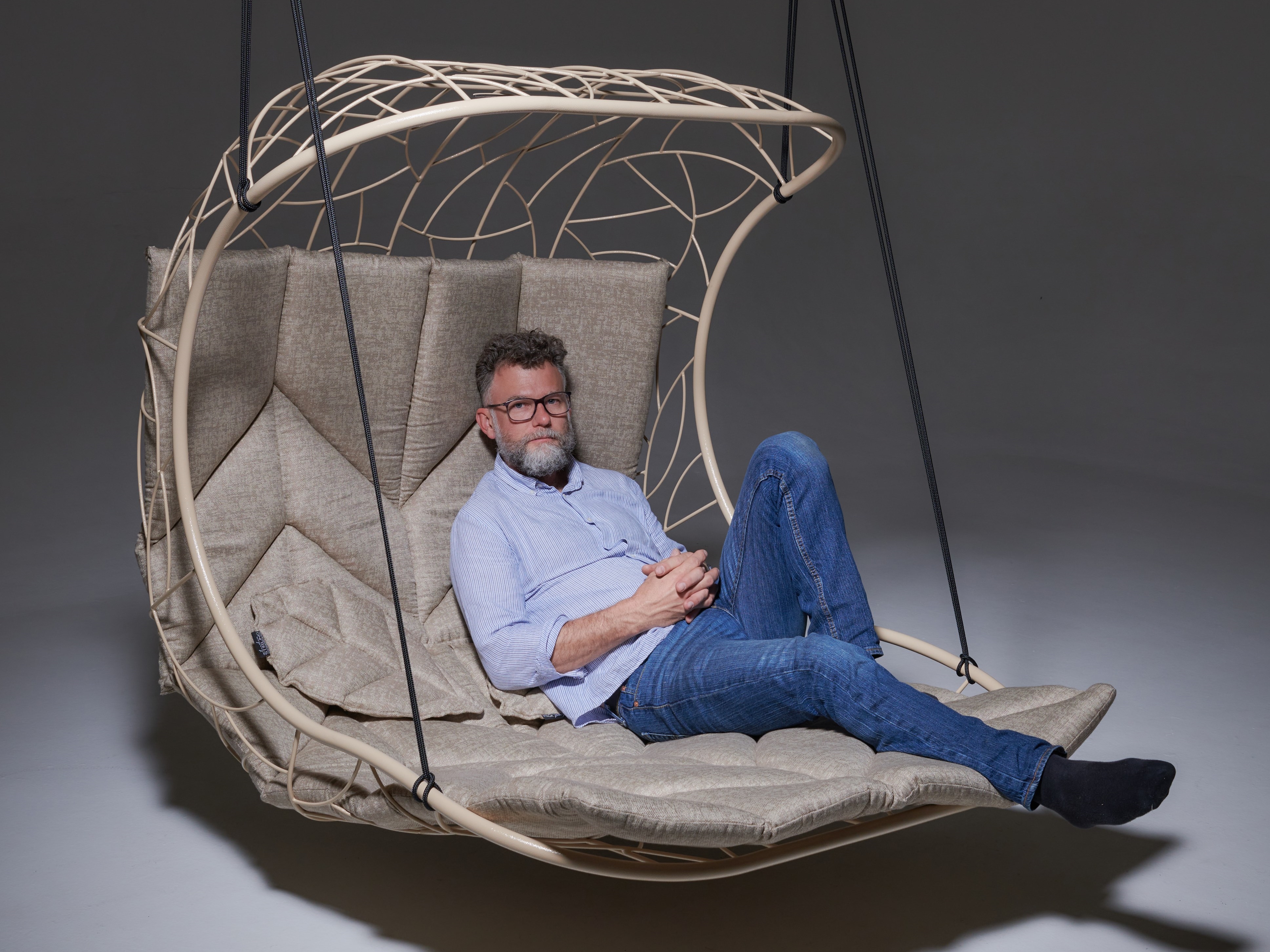 BIG WAVE garden hanging chair By Studio Stirling design Joanina Pastoll