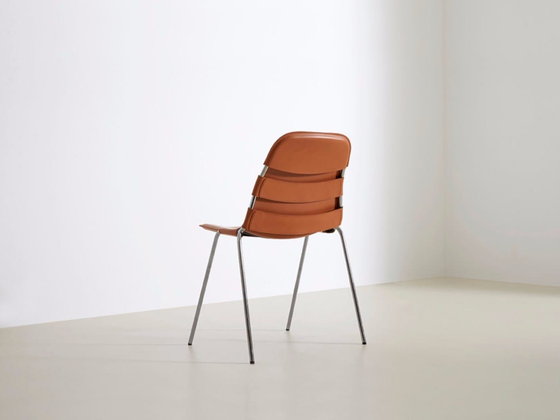 Stackable leather chair BIKE By Offecct design Monica Förster