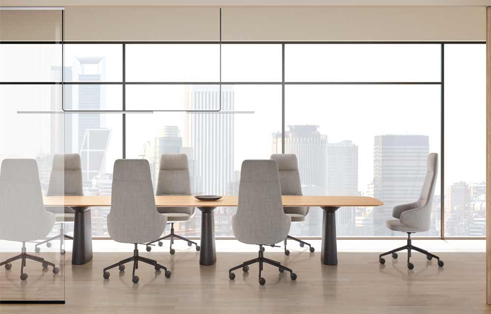 BINAR EXECUTIVE Height-adjustable fabric executive chair with castors ...