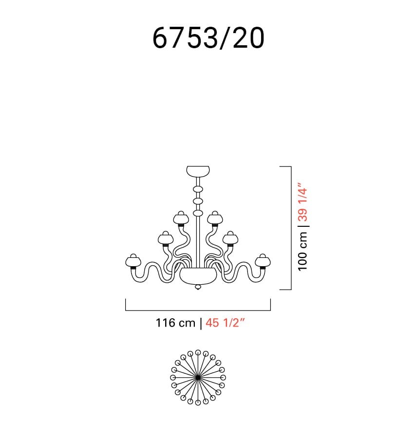 BISSA BOBA Venetian crystal chandelier By Barovier&Toso