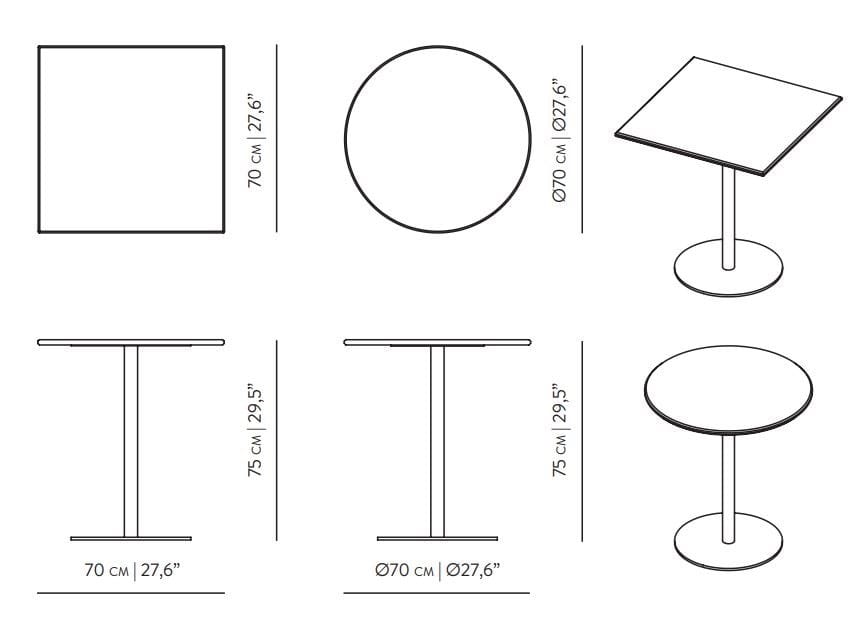 BISTRÔ | Table en noyer Table ronde en noyer By Wewood