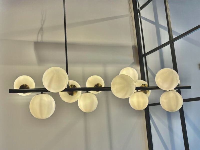 CAFE Adjustable opal glass chandelier By BISTROMANIA