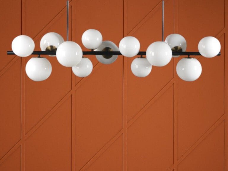 CAFE Adjustable opal glass chandelier By BISTROMANIA