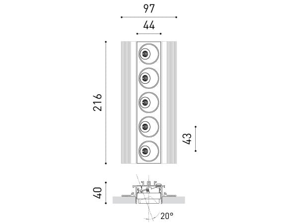 BLACK FOSTER CUSTOM ASYMMETRIC Ceiling mounted aluminium linear ...