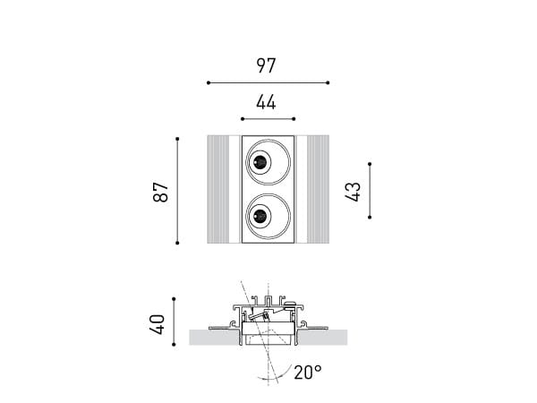 BLACK FOSTER CUSTOM ASYMMETRIC Ceiling mounted aluminium linear ...