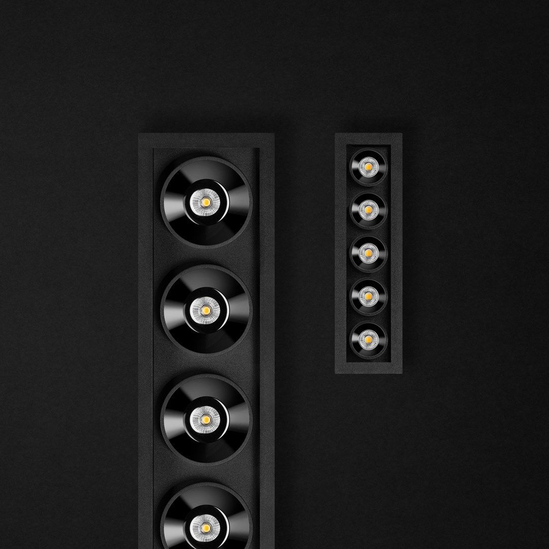 BLACK FOSTER MICRO RECESSED 5 Recessed LED multiple aluminium spotlight ...