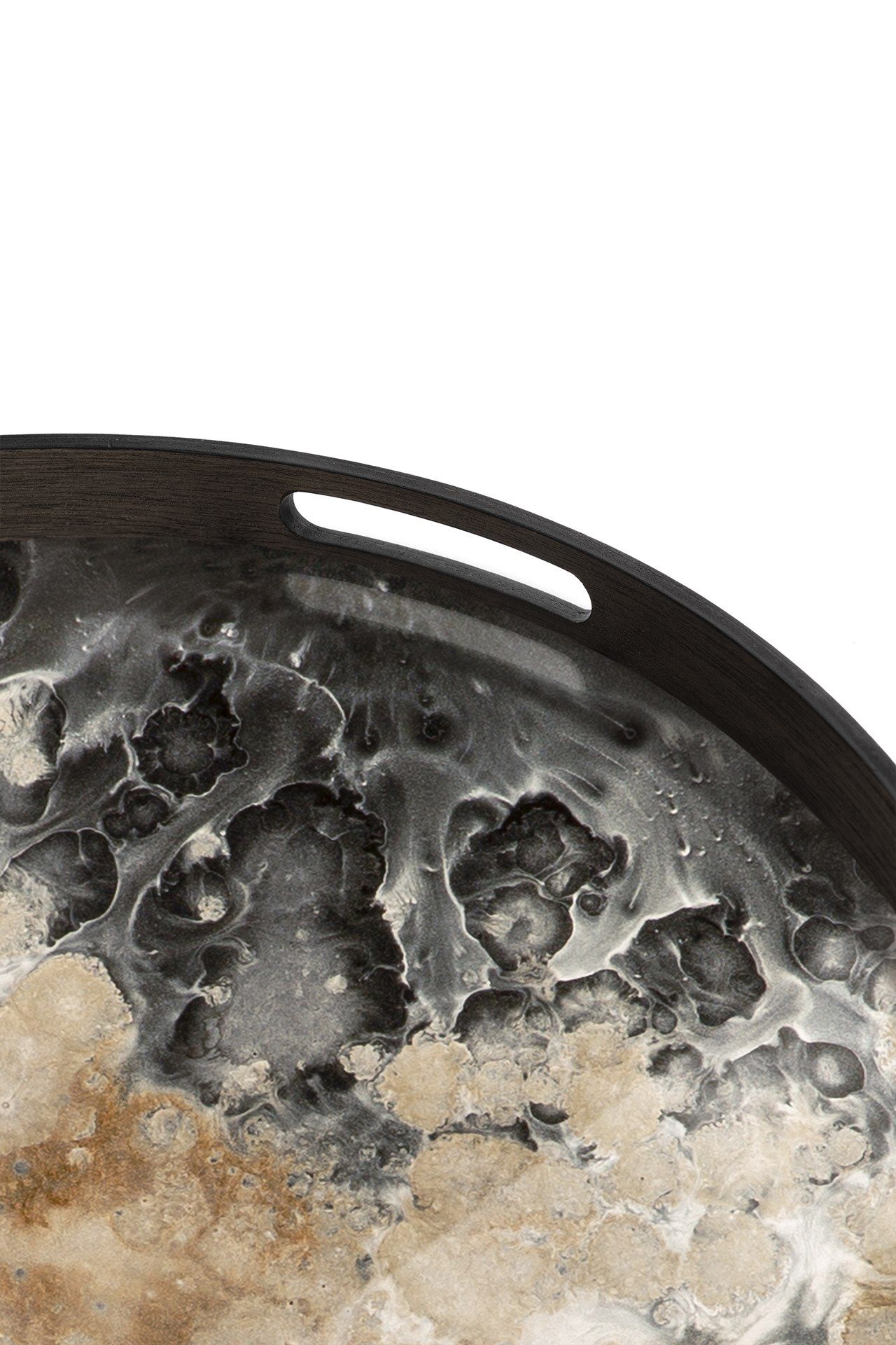 BLACK ORGANIC Round glass tray By Ethnicraft | design Dawn Sweitzer