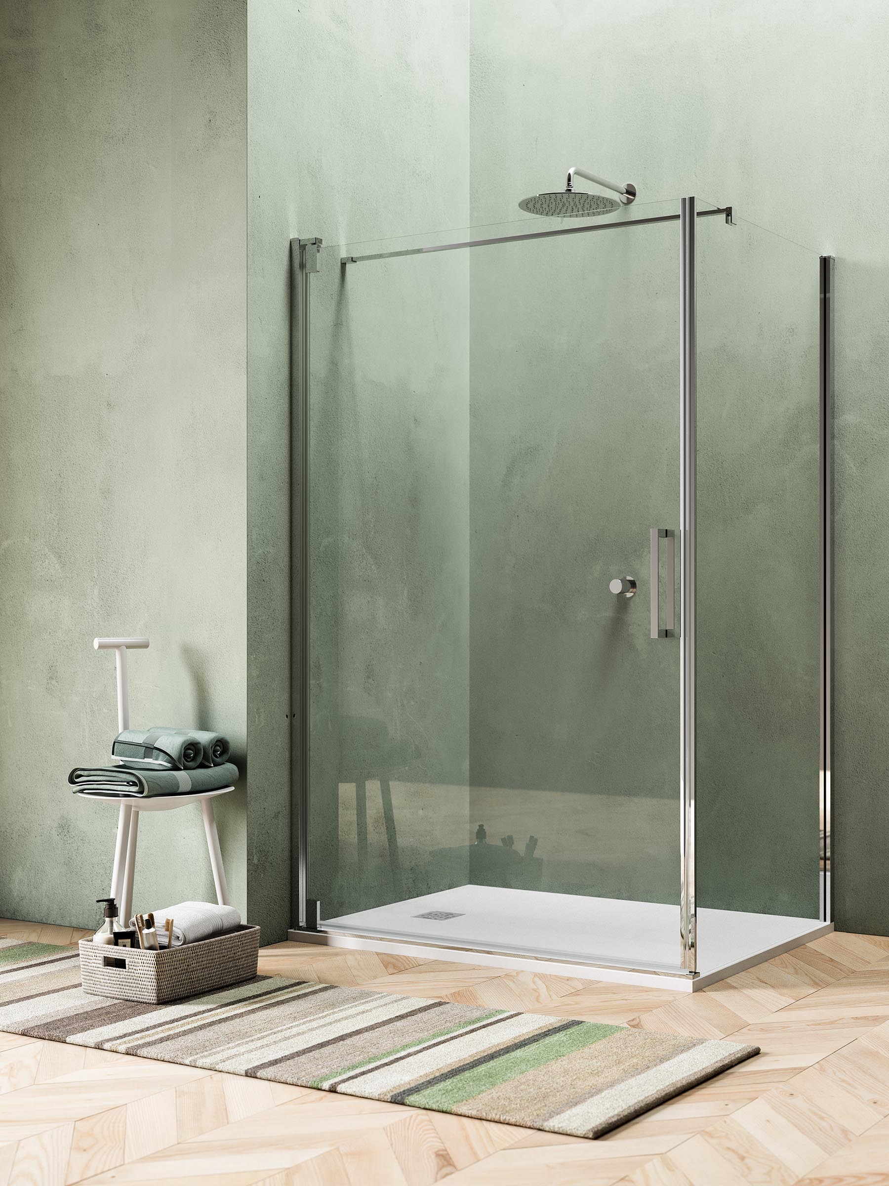 BLACKBERRY QW+QL Corner shower cabin with pivot door By Karol