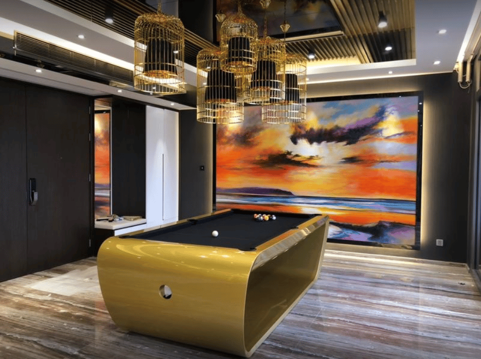 BLACKLIGHT Rectangular stainless steel pool table By Billards Toulet