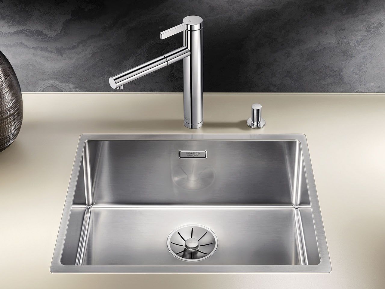 Single flush-mounted stainless steel sink BLANCO CLARON 500-IF By Blanco