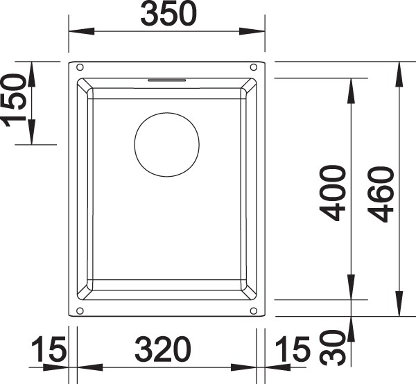 Single built-in Silgranit® sink BLANCO SUBLINE 320 U By Blanco
