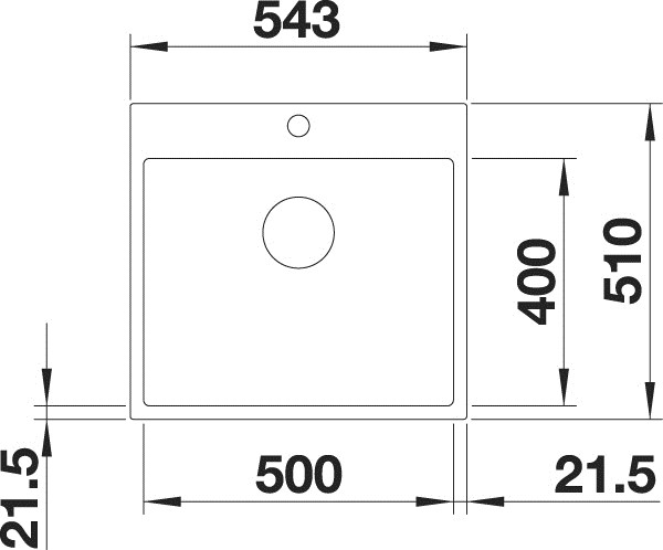 Single countertop flush-mounted composite material sink BLANCO SUBLINE ...